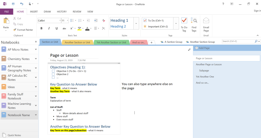 How to Easily Organize Notes in OneNote – PLAN and ORGANIZE™
